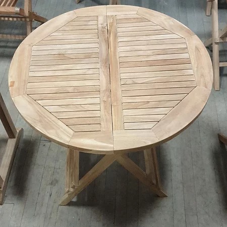Round Teak Folding Table - Bali Bazaar